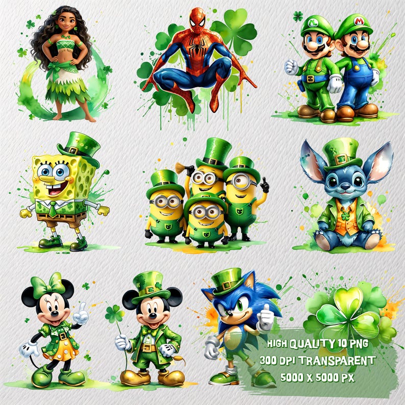 10 PNG St Patrick Day, Superhero Patrick Day Sublimation Designs, Funny ...