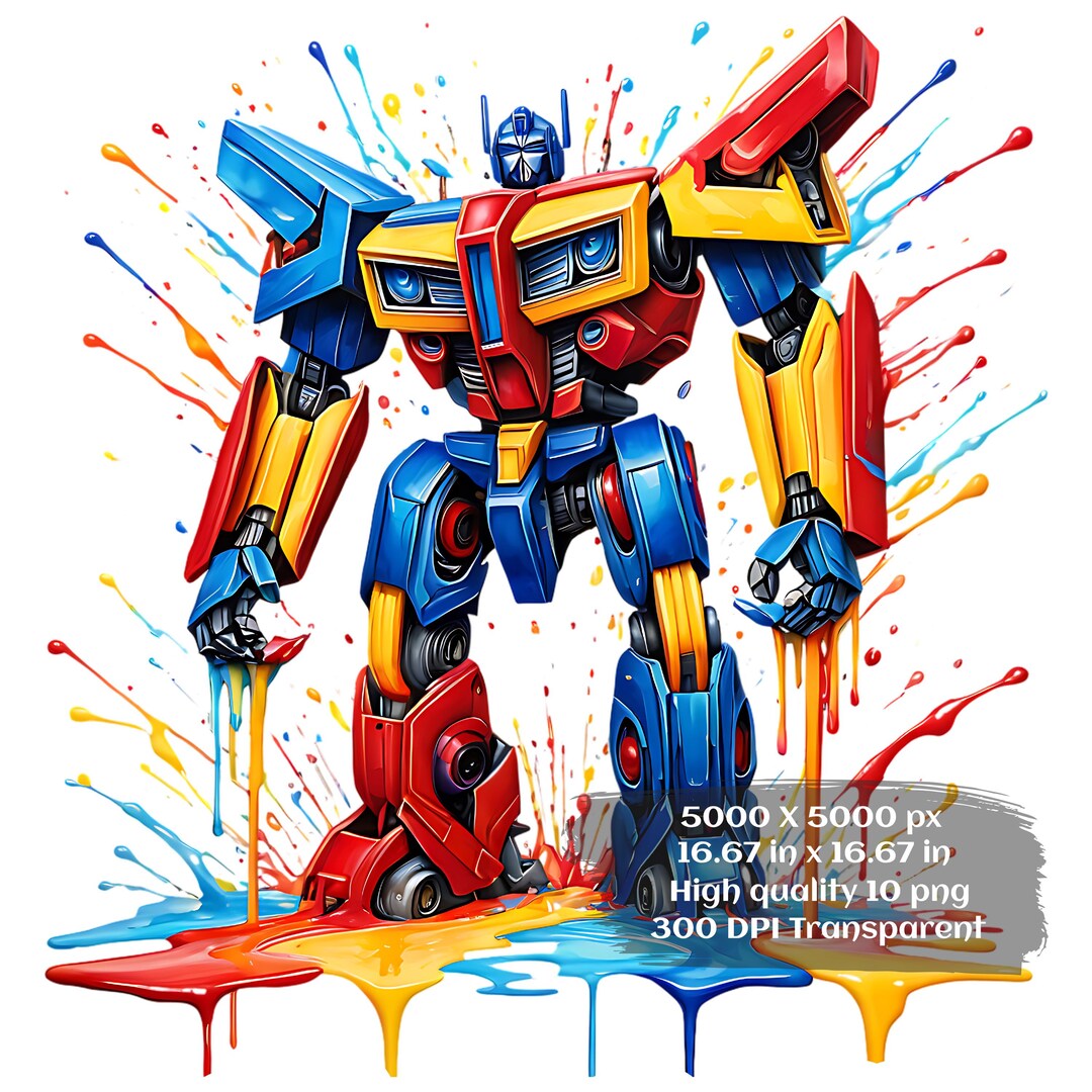 10 PNG Transformers, Splash and Watercolor, Designs for Sublimation ...