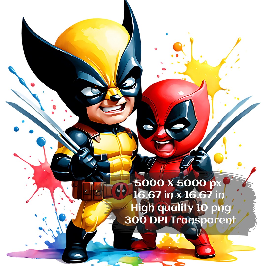 10 PNG Wolverine and Deadpool, Splash and Watercolor, Designs for ...