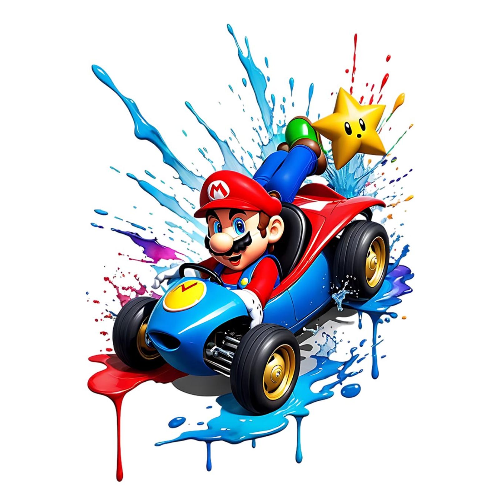 20 PNG Super Mario, Watercolor Digital Design PNG File for Sublimation ...