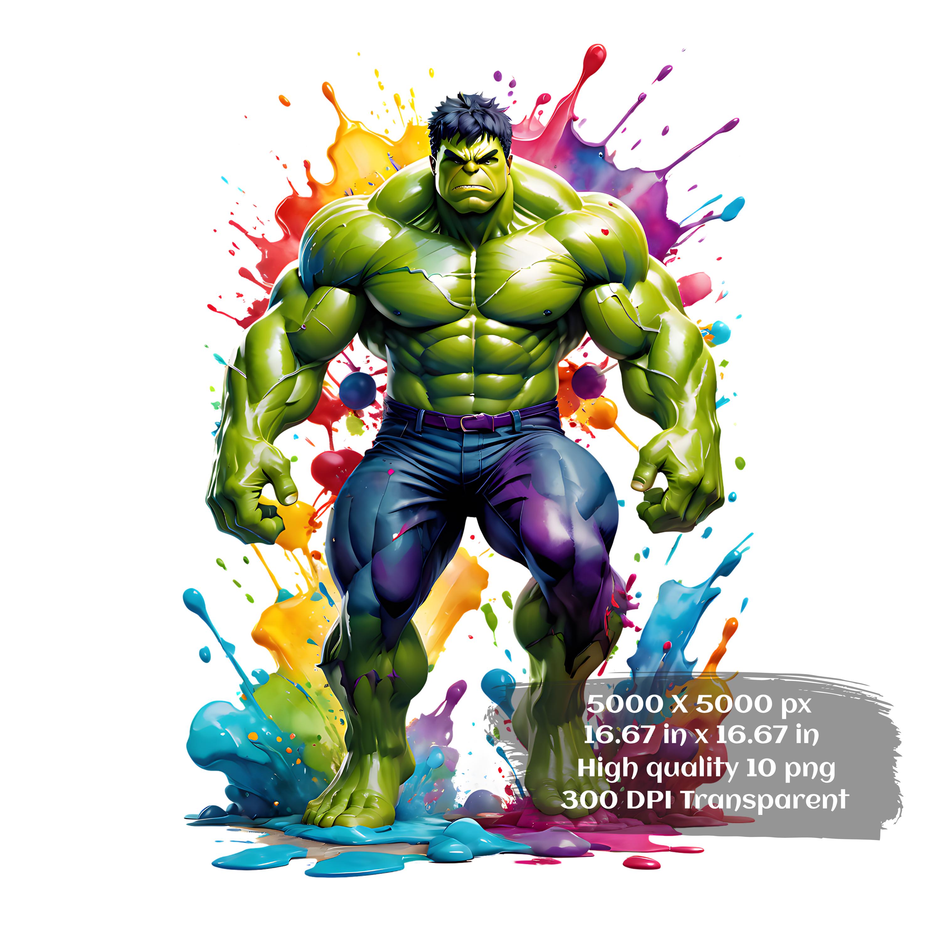 10 PNG HULK, Splash and Watercolor, Designs for Sublimation Printing ...