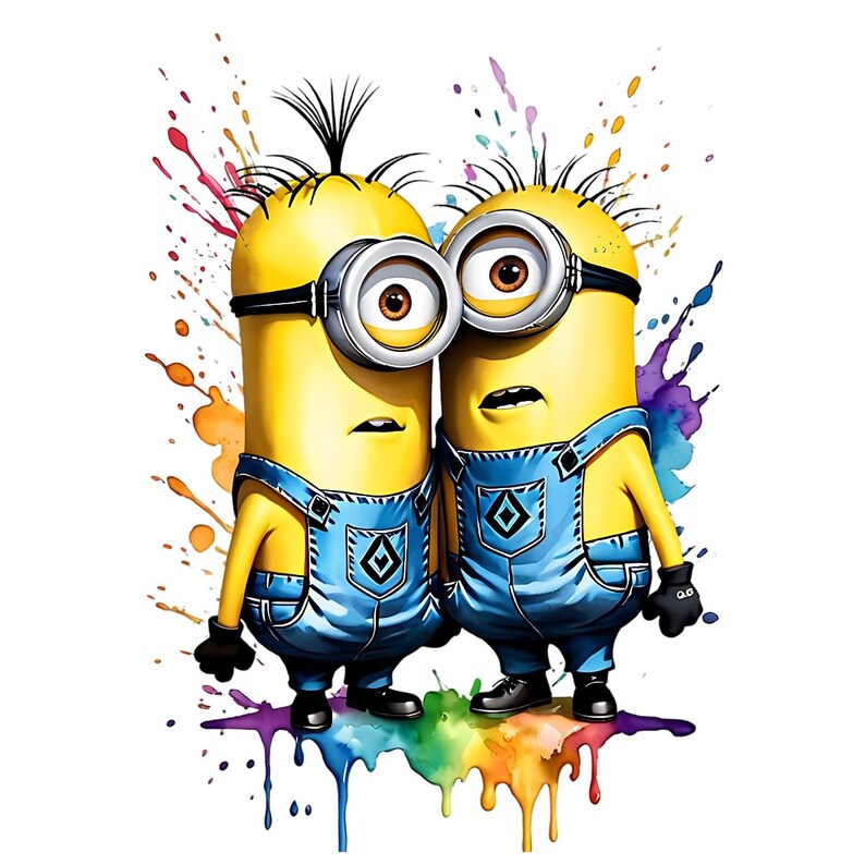 MINIONS Splash and Watercolor PNG Bundle 20 Designs for Sublimation ...