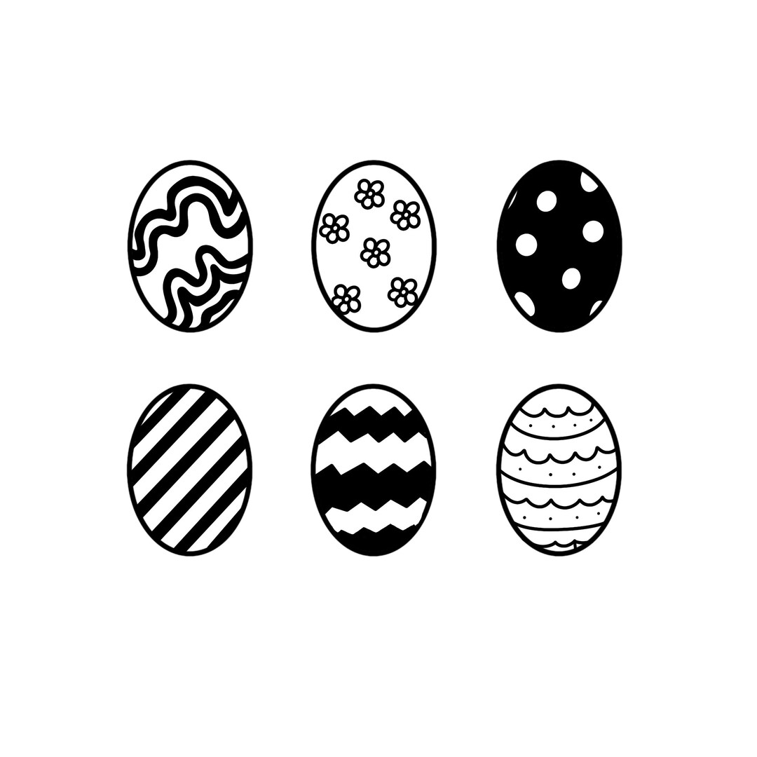 Easter Egg Outlines in PNG and SVG Files - Etsy