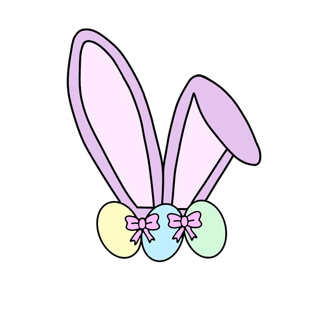 Easter Bunny Ears/eggs PNG & SVG Design - Etsy