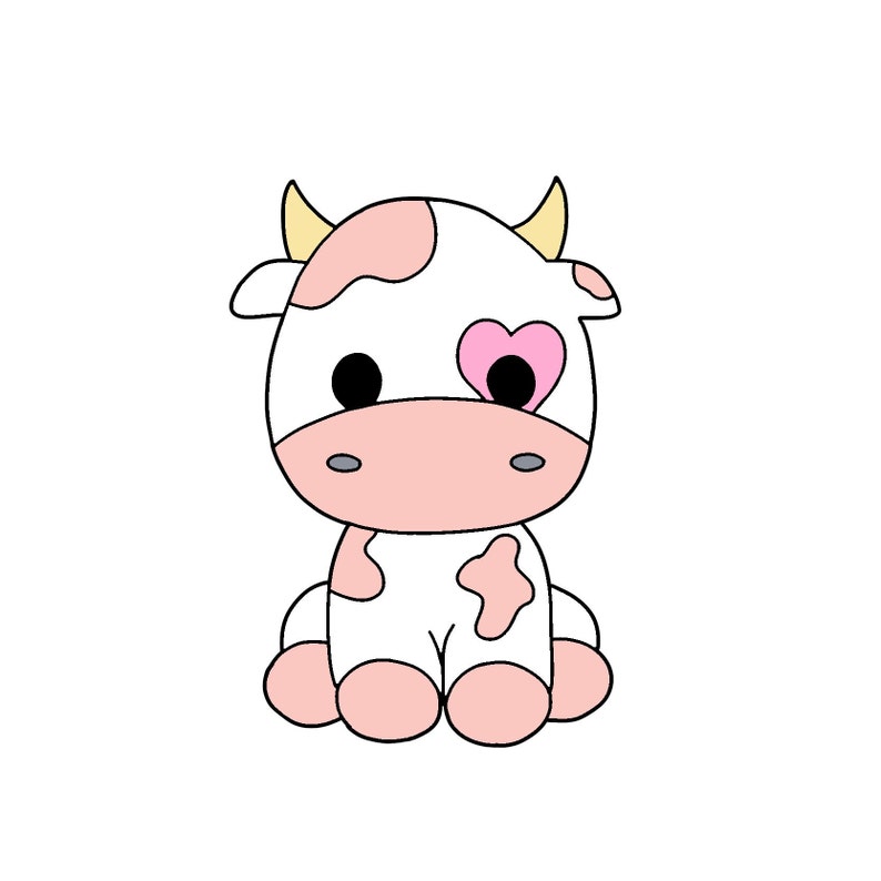 Pink Heart Cow SVG & PNG Design - Etsy