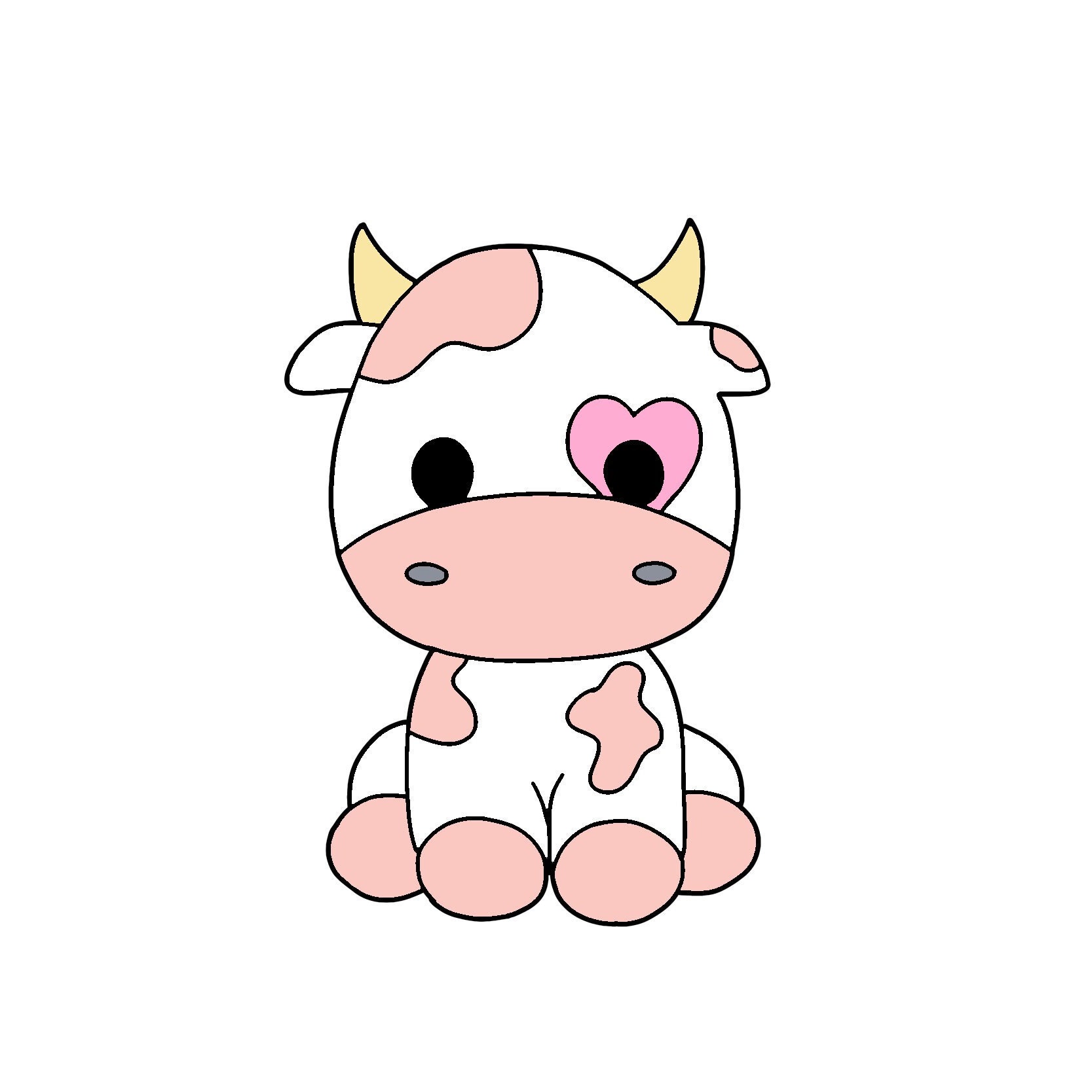 Pink Heart Cow SVG & PNG Design - Etsy