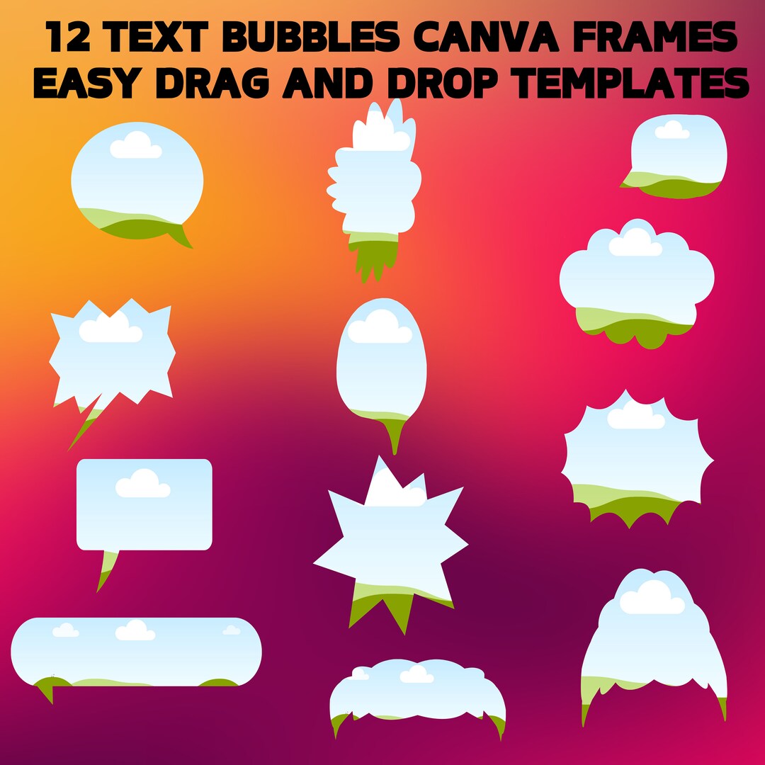 Canva Frames Bundle. Canva Text Bubble Frames. Editable Drag and Drop ...