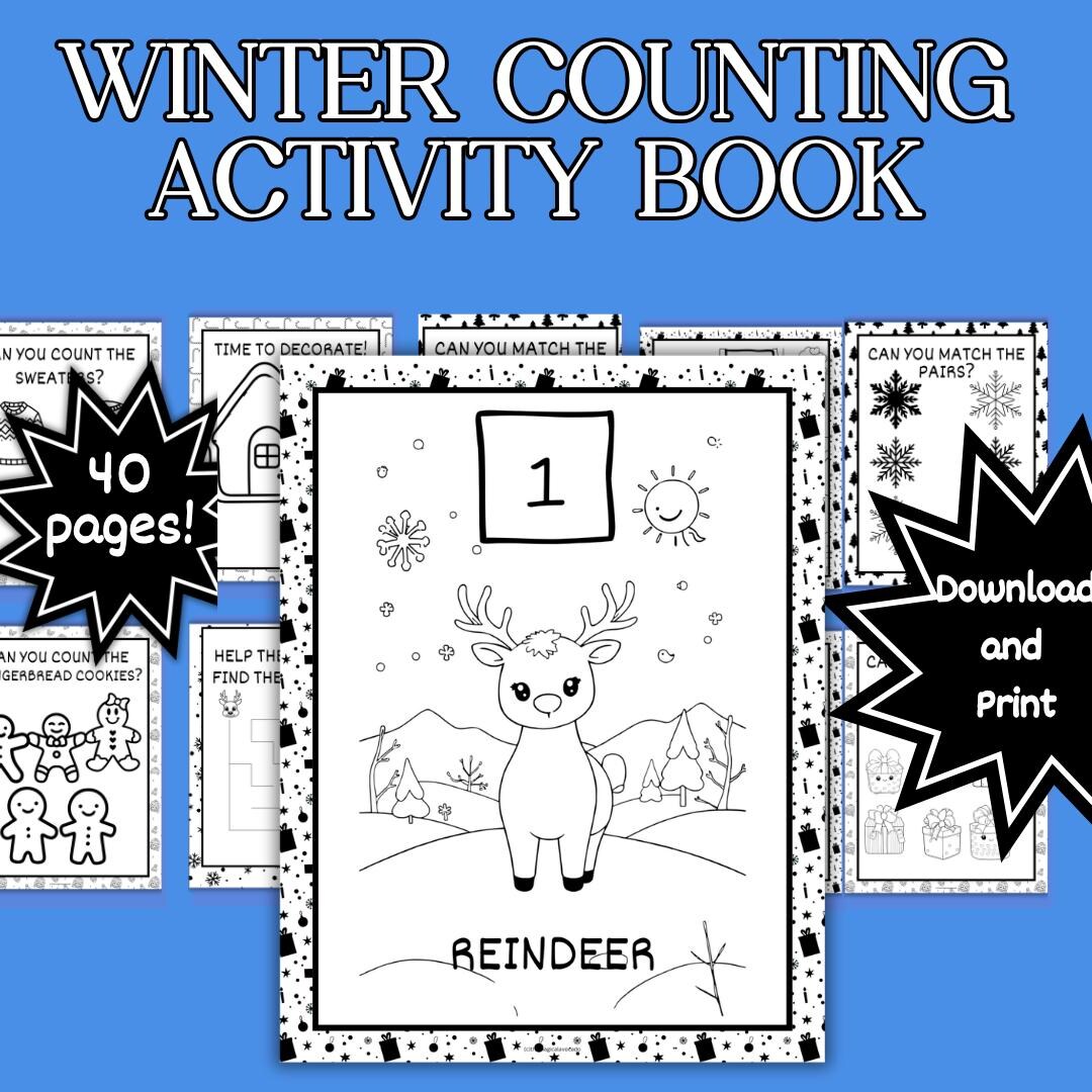 Winter Counting Activity Book for Toddlers and Preschoolers Printable ...