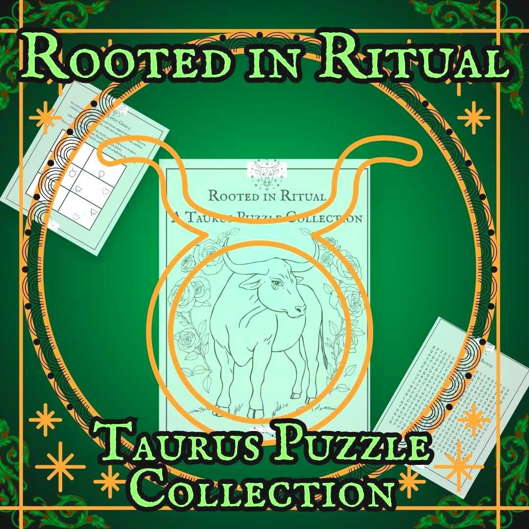 Rooted in Ritual: A Taurus Puzzle Collection of Coloring Pages, Puzzles ...