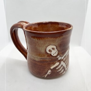 Skeleton Scary Stoneware Mug Halloween - Etsy
