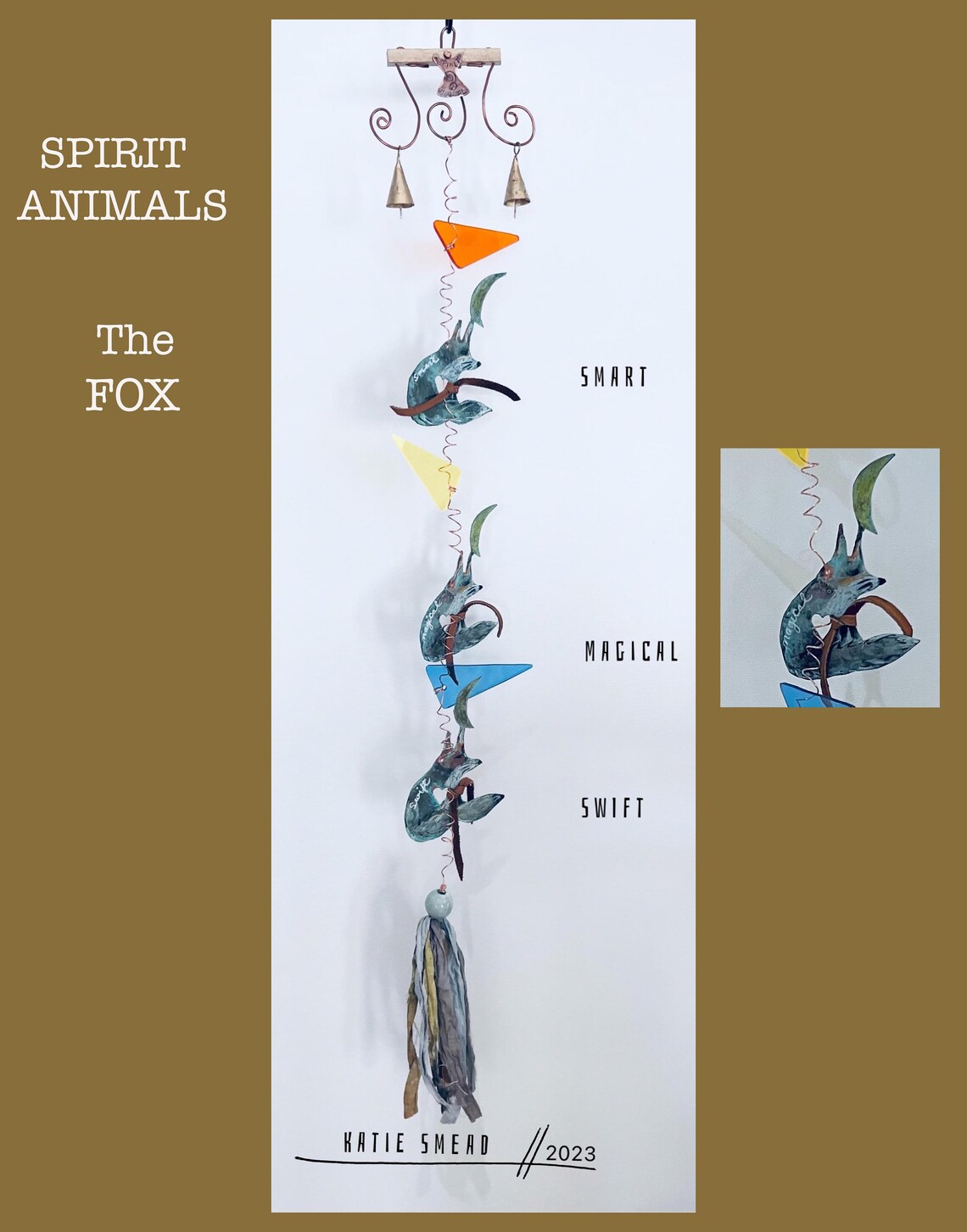 SPIRIT ANIMAL Hanging Totem: the FOX - Etsy