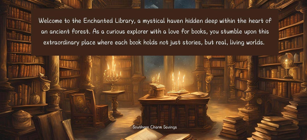 The Enchanted Library: Whispering Pages - Etsy