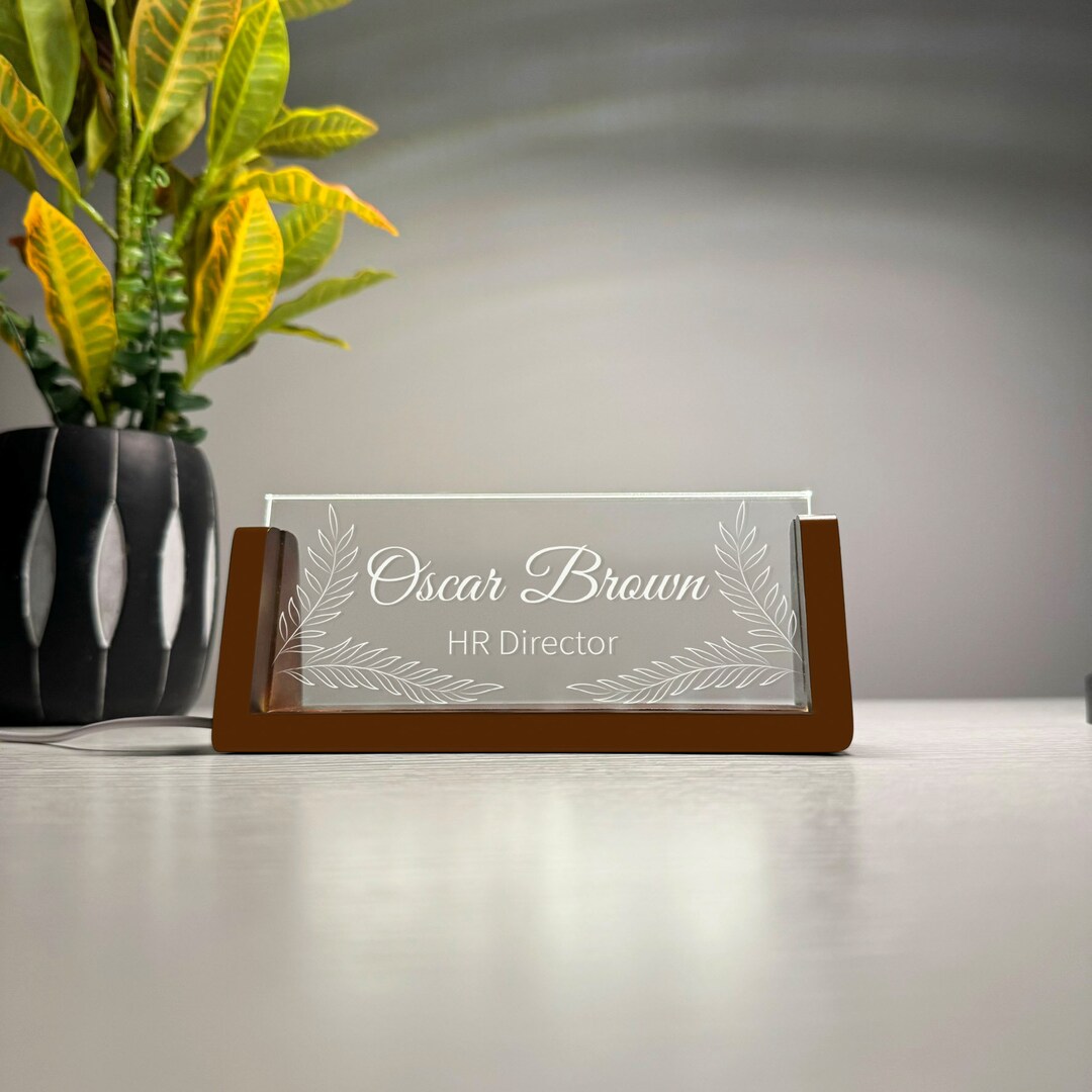 Personalized Name Acrylic LED Lamp, Original Gift for Coworker, Desk ...
