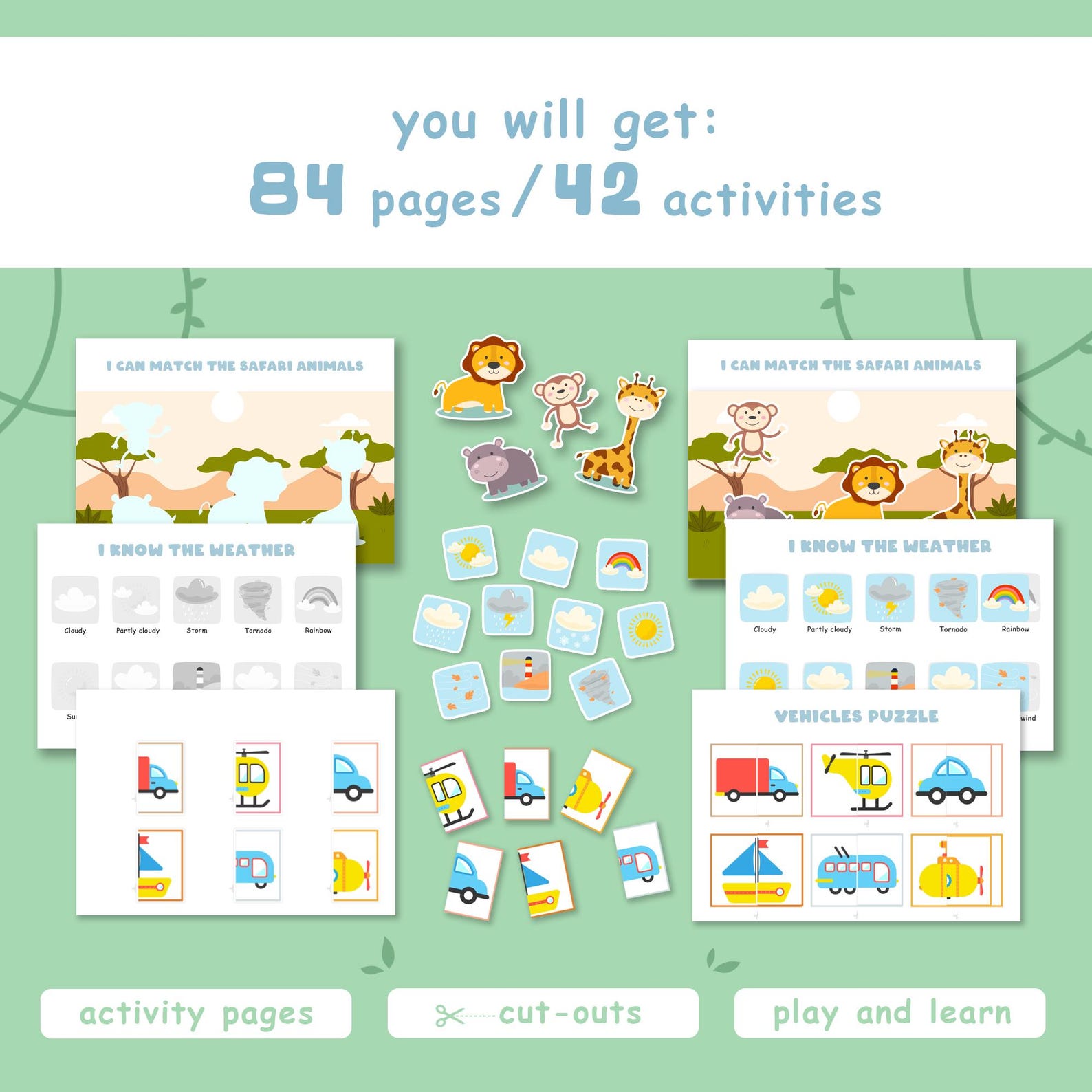 PORTUGUESE Busy Book Printable Toddler Learning Binder Preschool ...