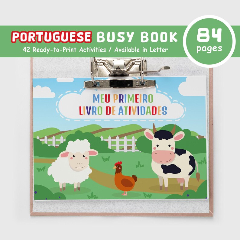 PORTUGUESE Busy Book Printable Toddler Learning Binder Preschool ...