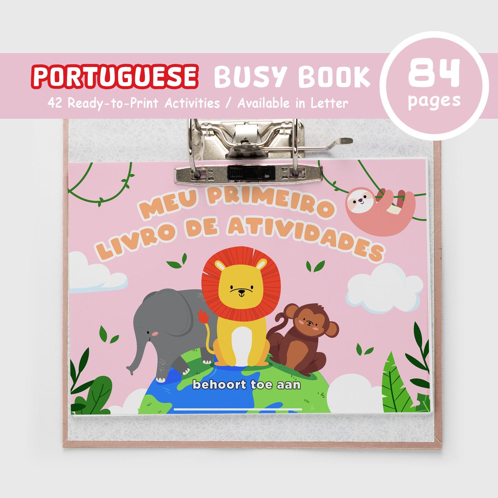 PORTUGUESE Busy Book Printable Toddler Learning Binder Preschool ...