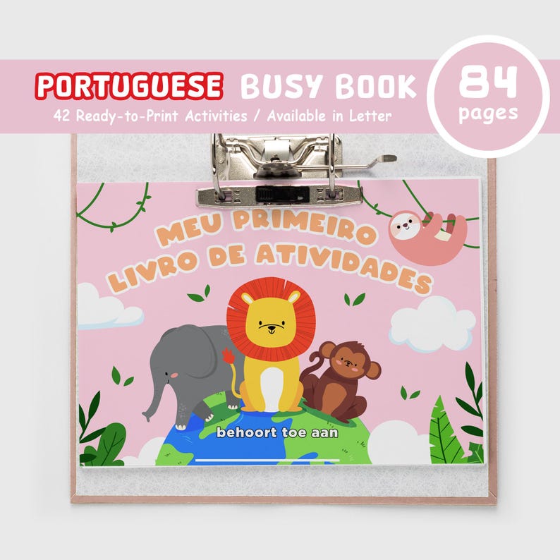 PORTUGUESE Busy Book Printable Toddler Learning Binder Preschool ...