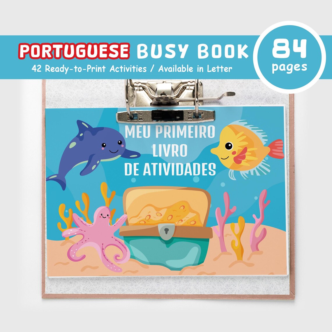 PORTUGUESE Busy Book Printable Toddler Learning Binder Preschool ...