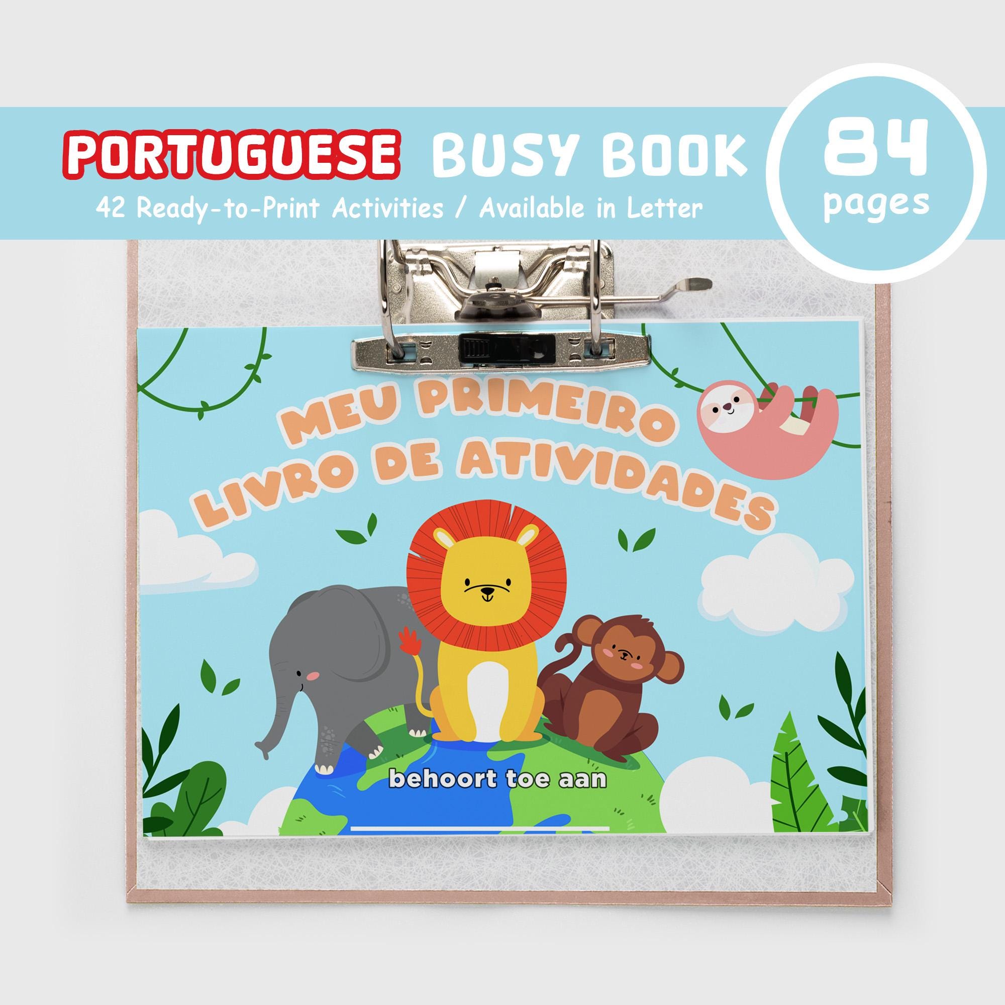 PORTUGUESE Busy Book Printable Toddler Learning Binder Preschool ...