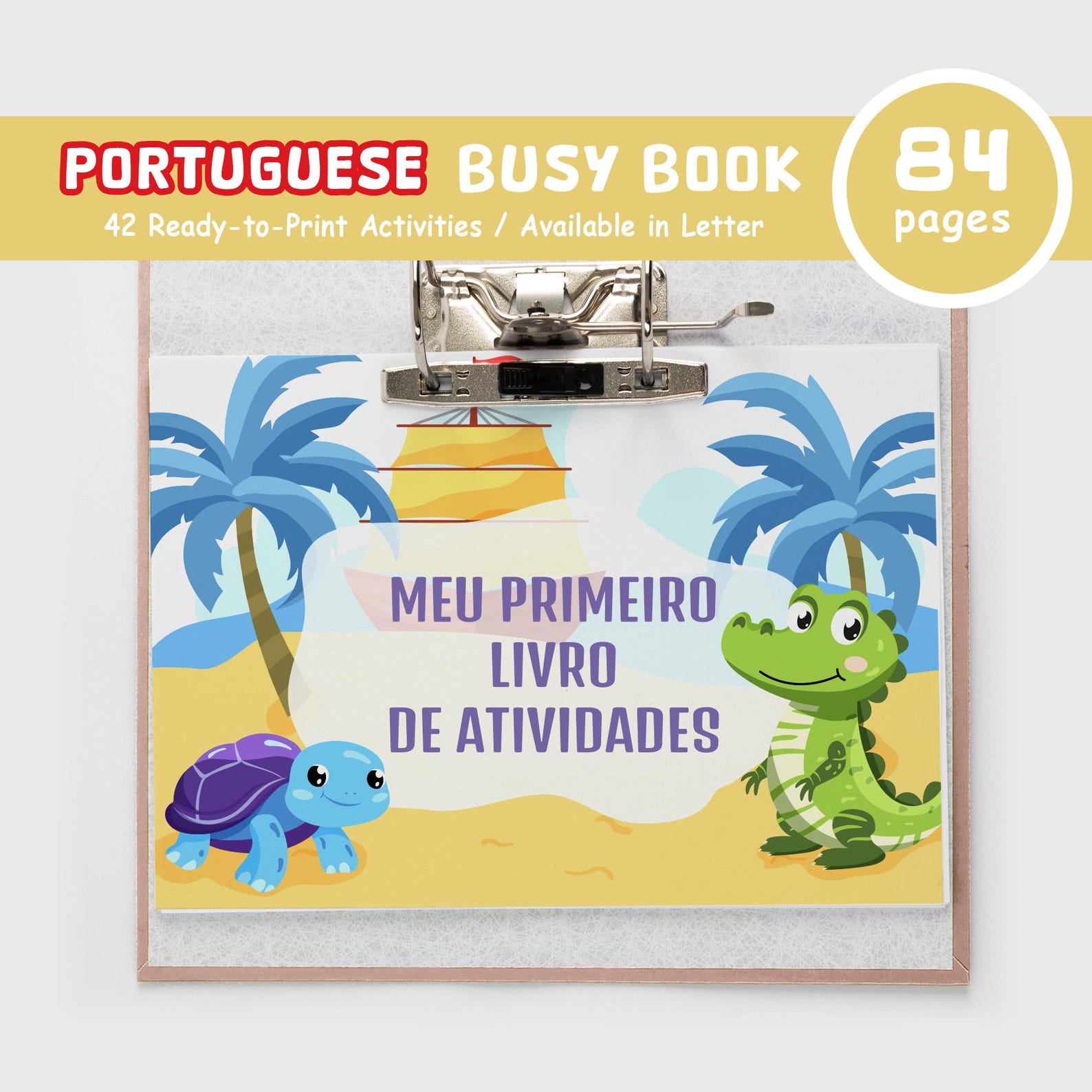 PORTUGUESE Busy Book Printable Toddler Learning Binder Preschool ...