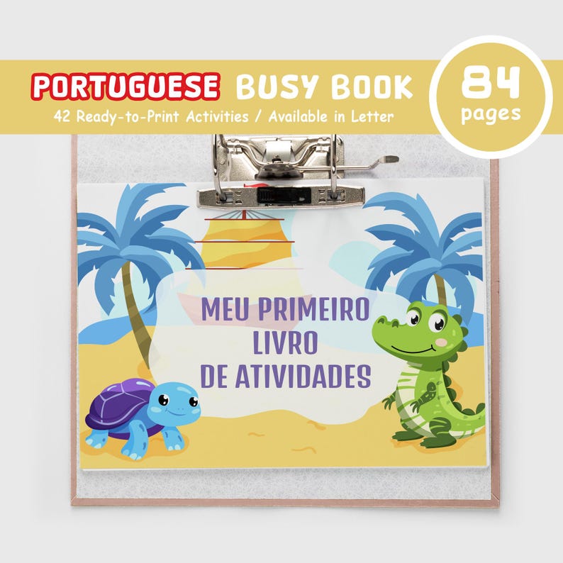 PORTUGUESE Busy Book Printable Toddler Learning Binder Preschool ...
