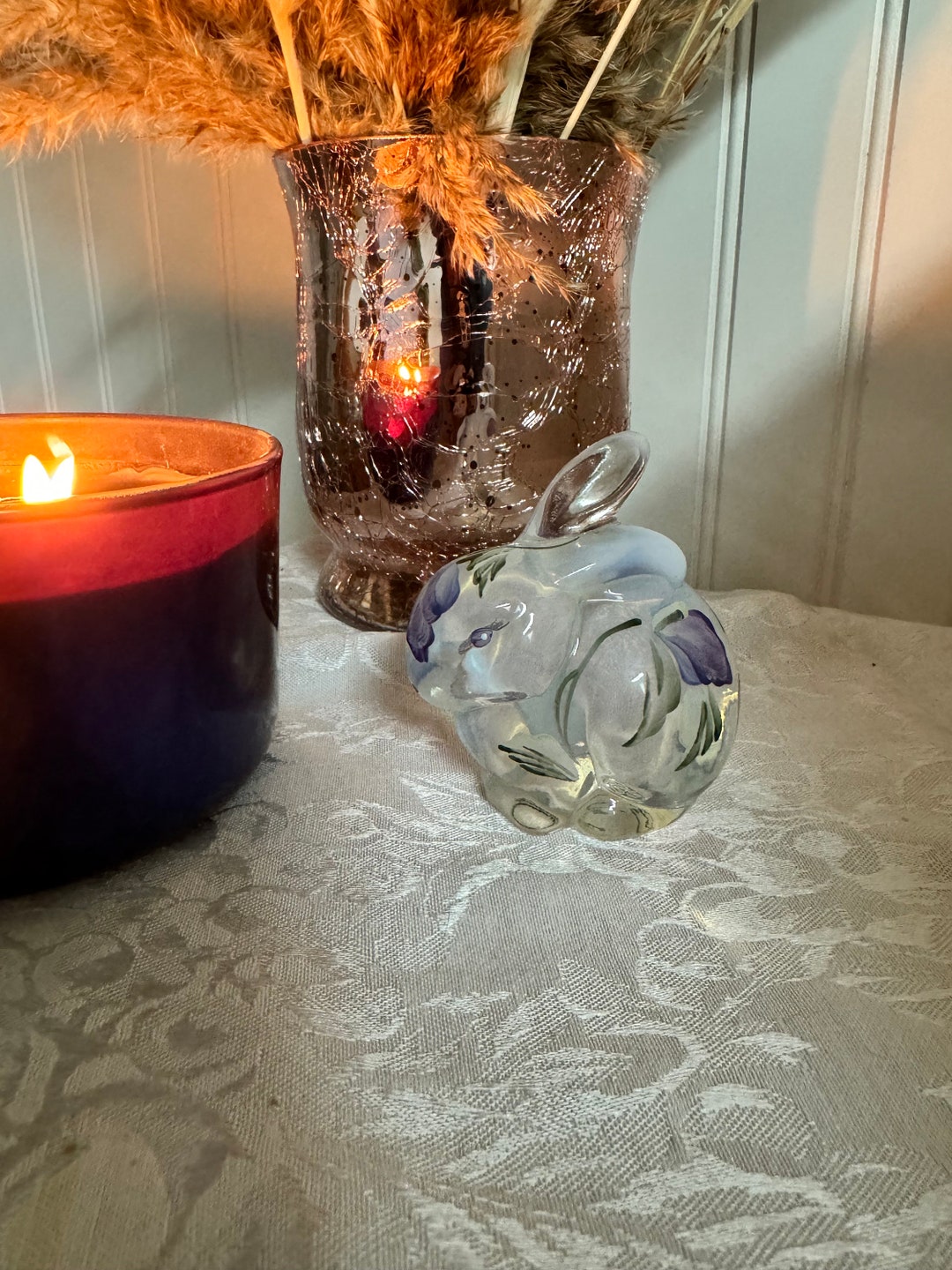 Fenton Opalescent Hand Signed by George Fenton 2000 & Hand Painted. - Etsy