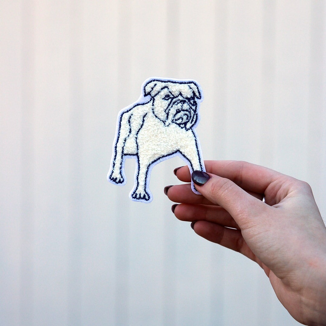 Vintage Style Bulldog Patch Standing cream & Navy - Etsy