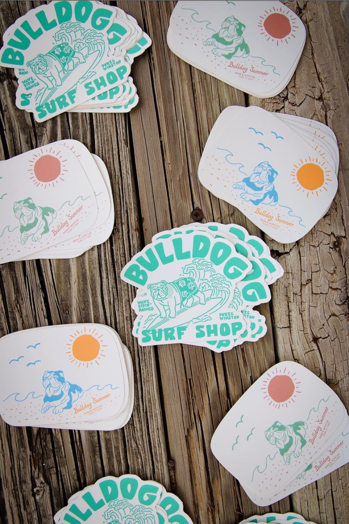 Bulldog Surf Shop Sticker - Etsy