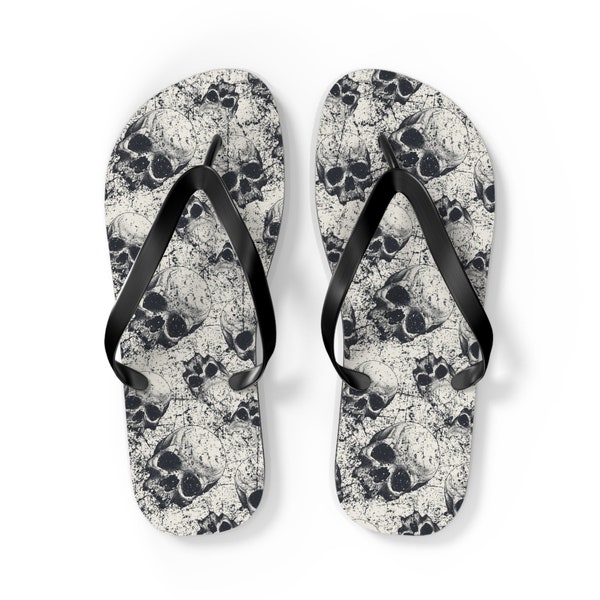 Skull Flip Flops - Etsy