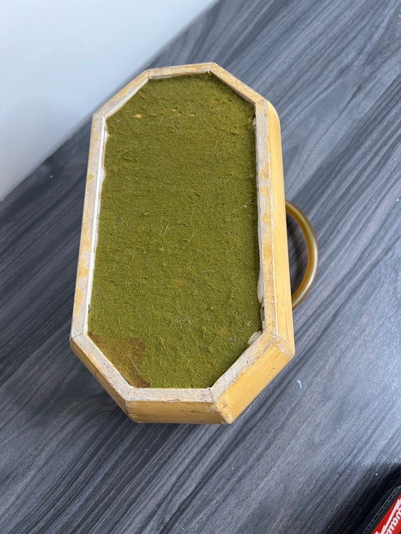 Vintage 3D Mushroom Octagonal Wooden Box Purse 70s Ye… - Gem