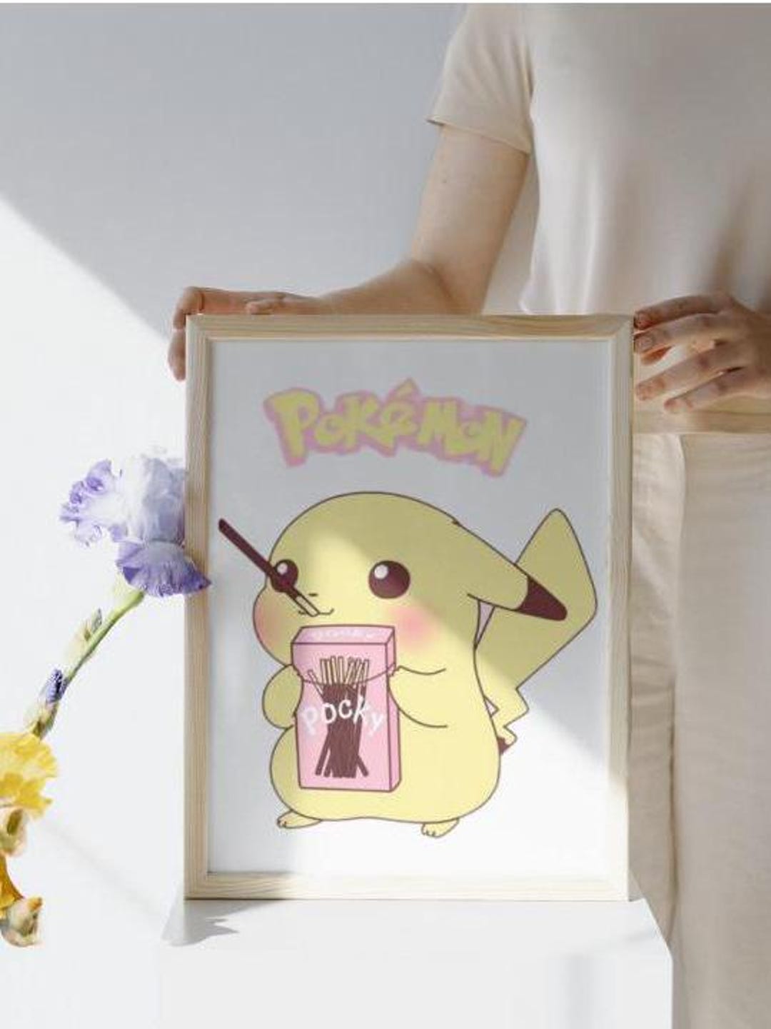 Cute Pikachu Pocky Digital Art - Kawaii Printable Pokémon Fan Art for ...