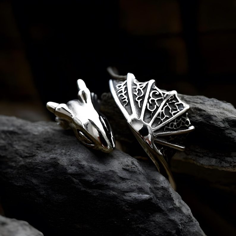 Stainless Steel Dragon Ring: Gothic Fantasy Jewelry - Etsy