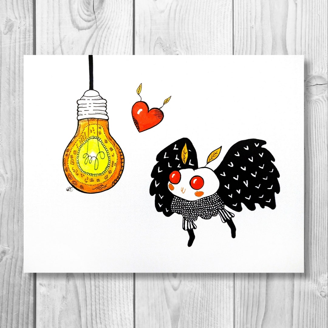 Mothman Love Illustration Digital Download - Etsy