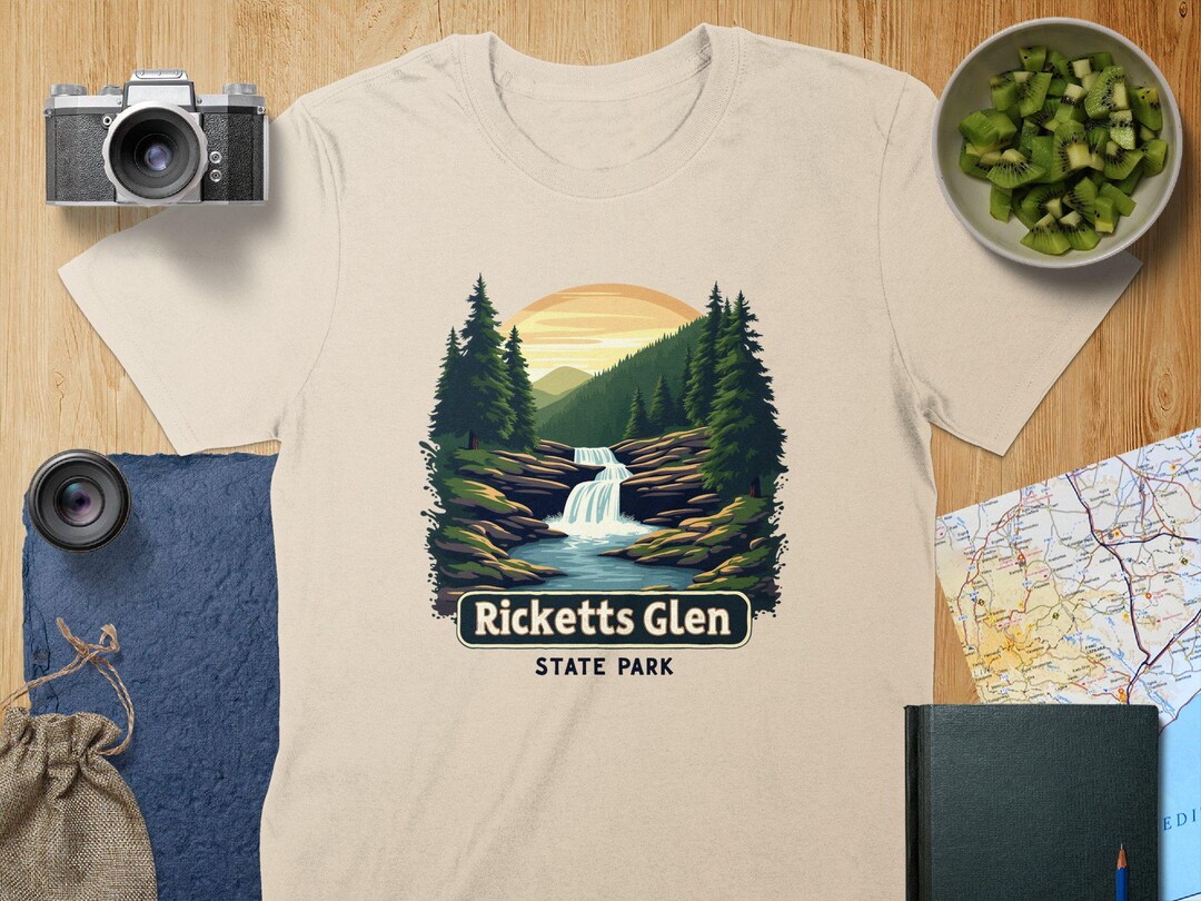 Ricketts Glen State Park T-shirt, Nature Landscape Waterfall Design ...