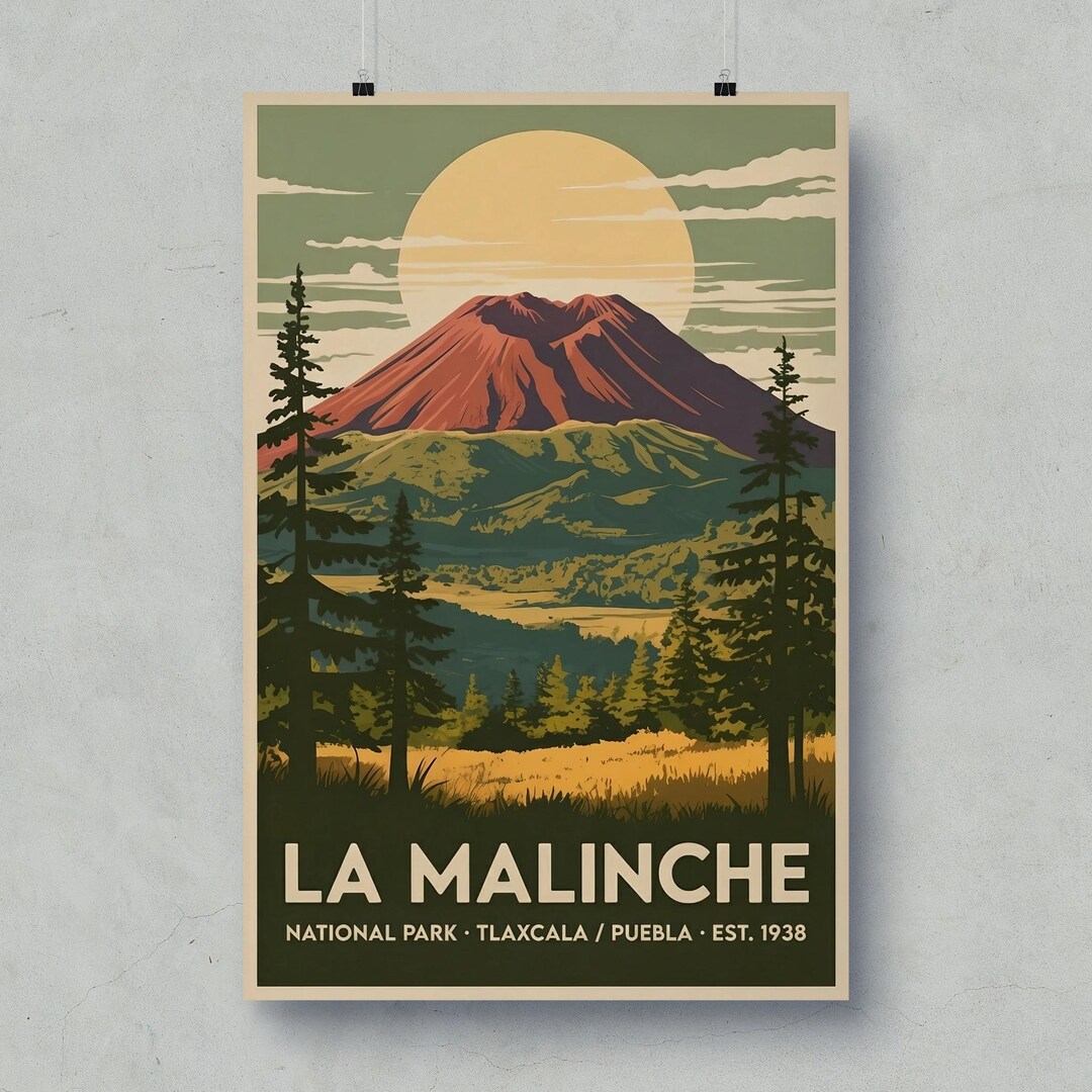 La Malinche National Park Poster, Vintage Mexican Travel Art - Etsy UK