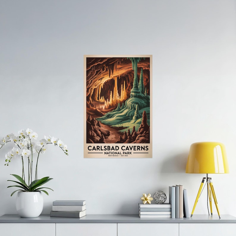 Carlsbad Caverns National Park Poster: Vintage US Travel Art - Etsy