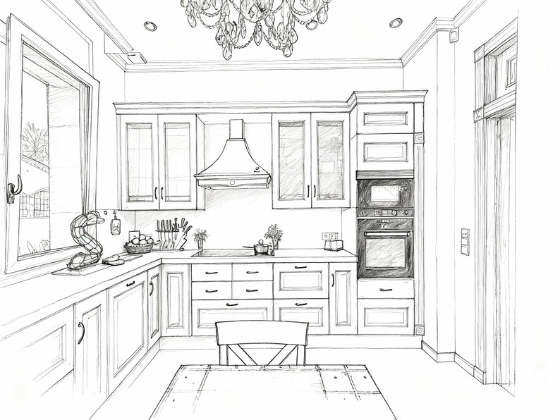 Custom Scandinavian Line Art, Home or Pet Portrait (digital Download ...