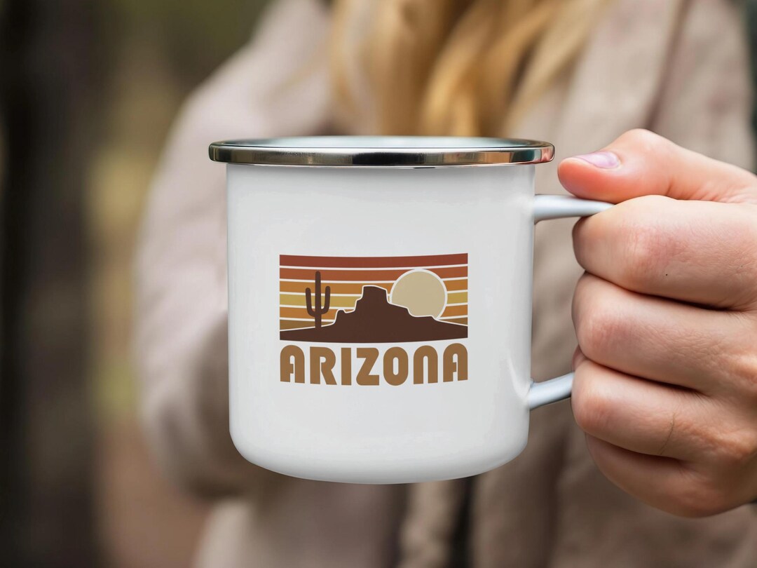 Arizona Desert Sunset Camp Mug, Retro State Souvenir - Etsy