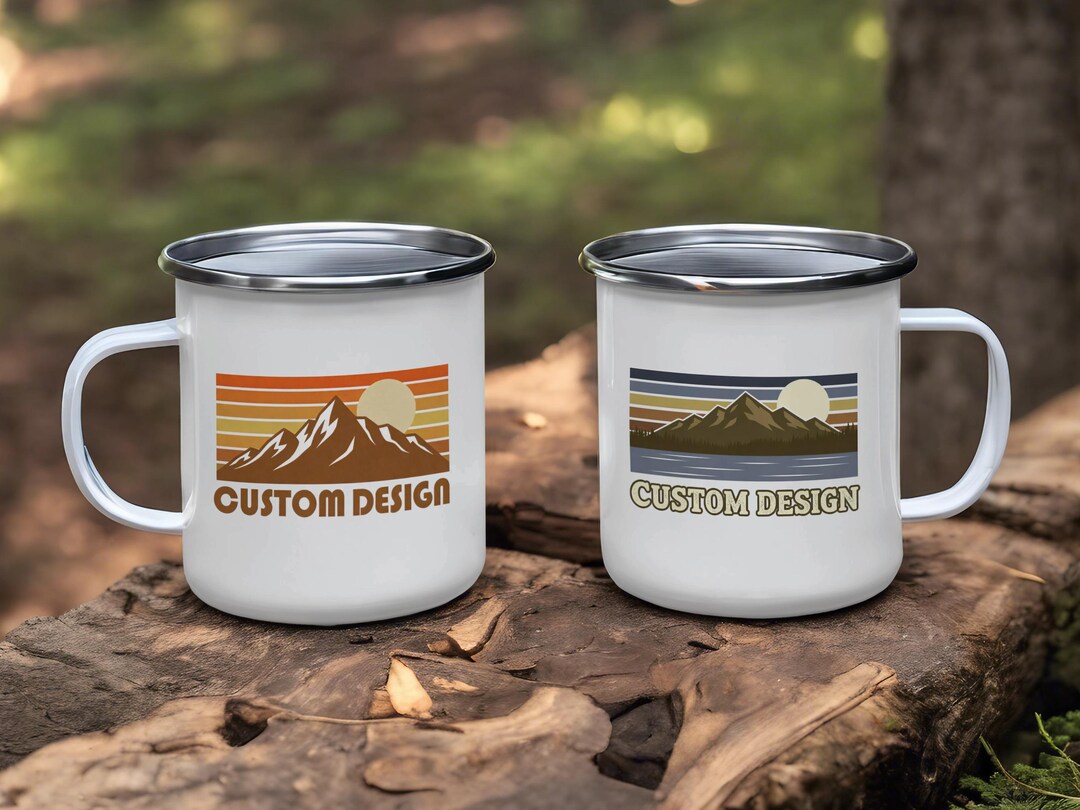 Custom Camping Mug Make Your Design | Custom Enamel Cup, Outdoor ...