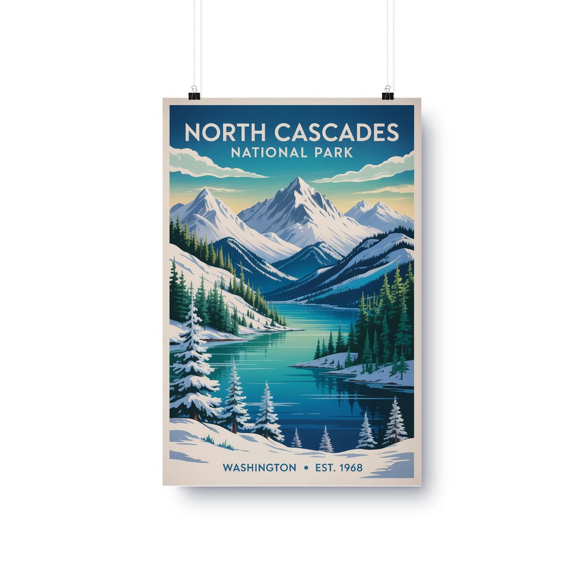 North Cascades National Park Poster: Vintage Pacific Northwest Travel ...