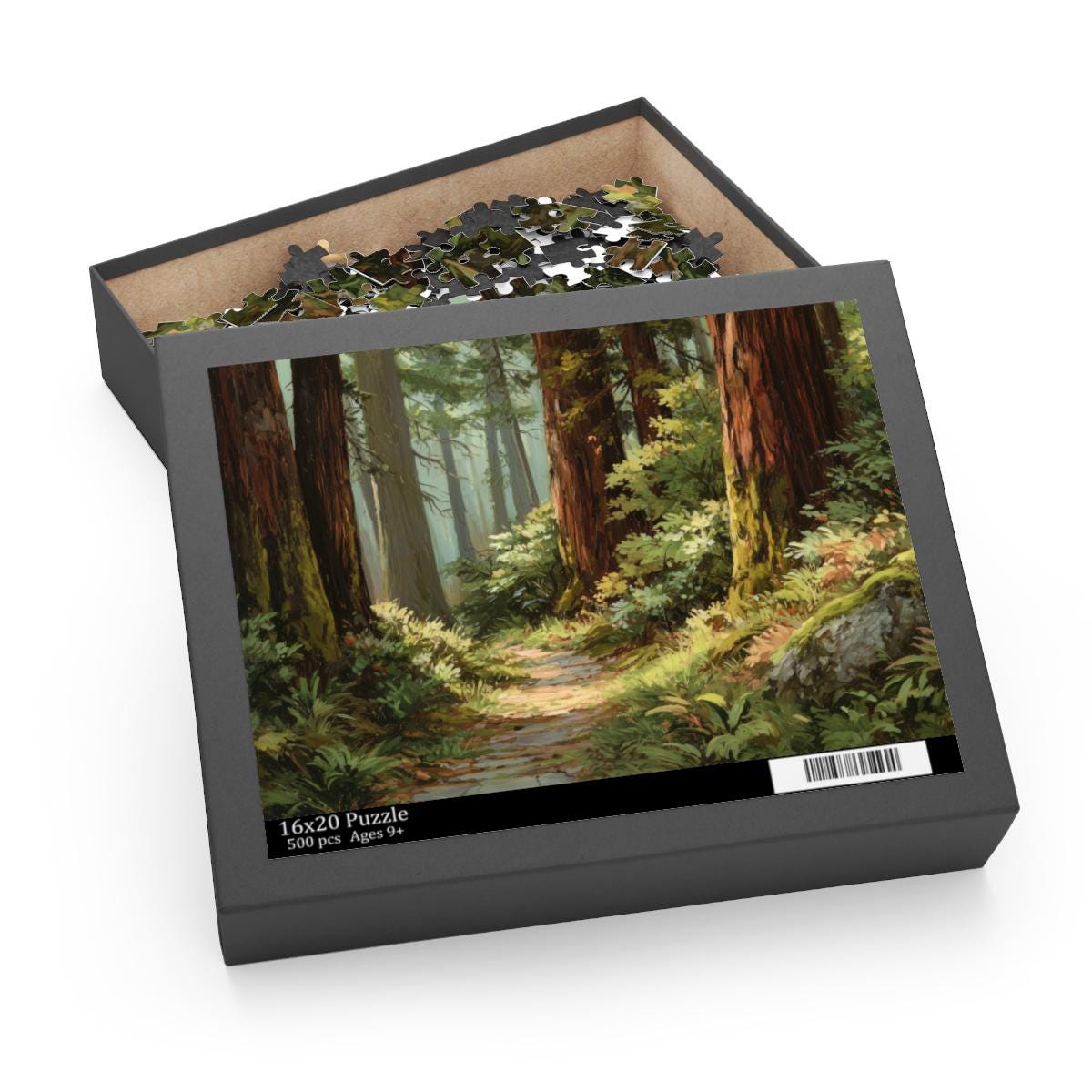 Redwood Forest Path Puzzle • Woodland Nature Jigsaw • Scenic Forest ...