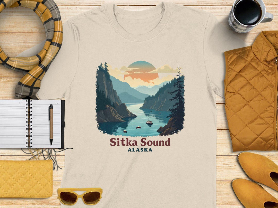 Sitka Sound Alaska Graphic T-shirt, Nature Inspired Scenic Print Tee ...