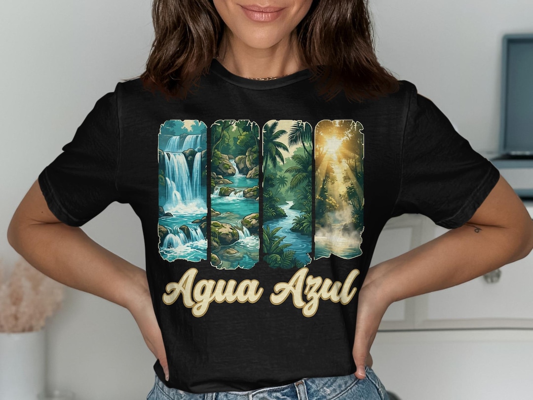 Agua Azul T-shirts, Waterfall T-shirts, Mexico Water T-shirts, Blue ...