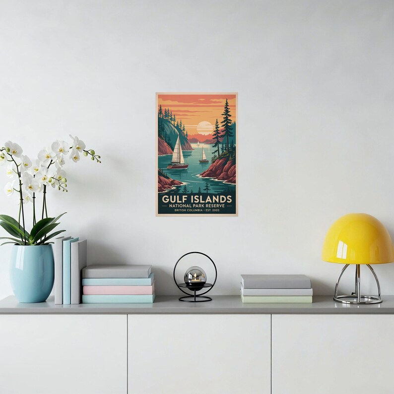 Gulf Islands National Park Travel Poster, Canada Wall Art - Etsy