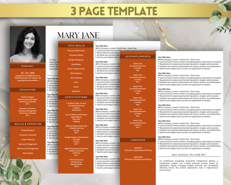 Resume Template Microsoft Word Resume With Photo Resume With Cover And Reference Letter