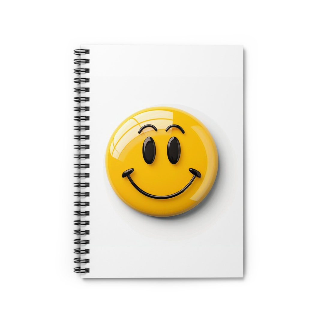 Smiley Face Spiral Notebook Ruled Line - Etsy