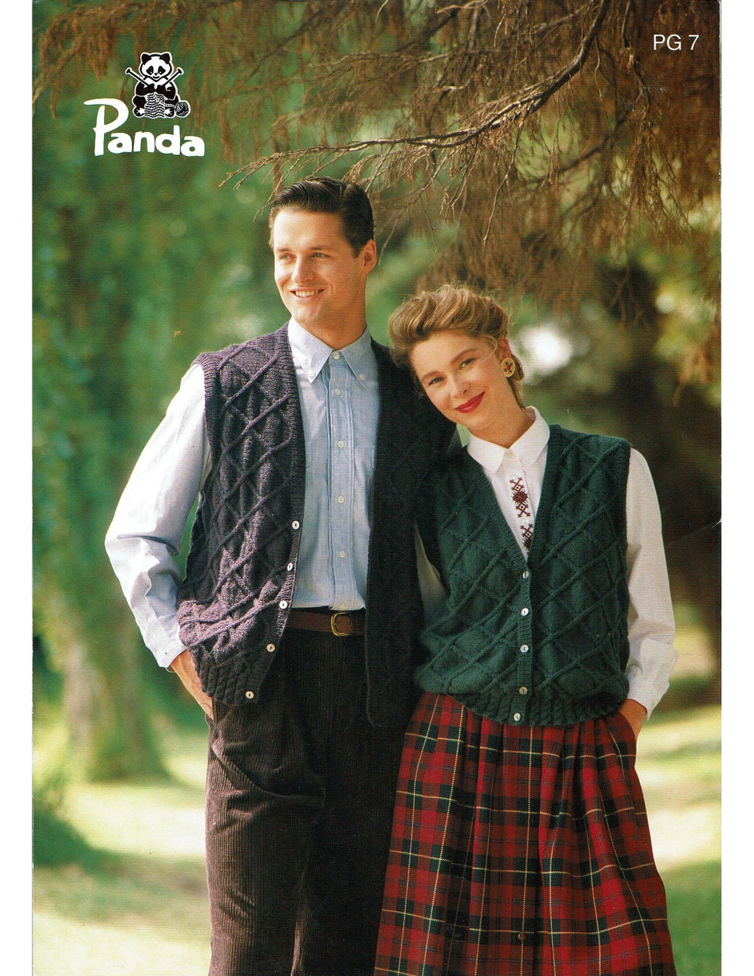 Vintage Panda '80s Pattern Book PG7. Women's and Men's Knitted Vests X ...
