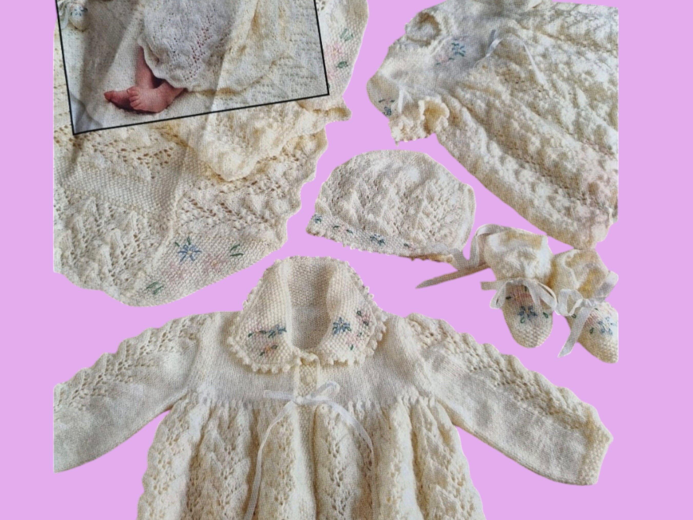 Vintage Lacy LAYETTE Patterns for Baby. Crochet Pattern "lacy Layette ...