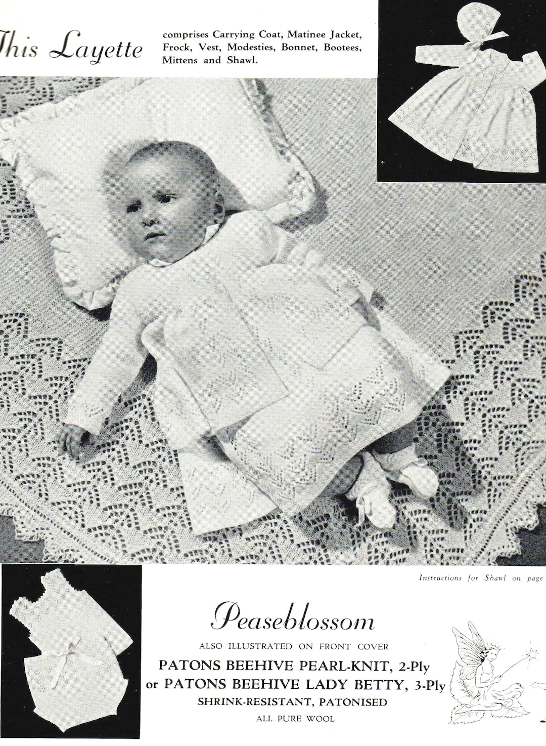 Patons BABY "three Layettes" Pattern Book 447 Knitting - in PDF Format ...