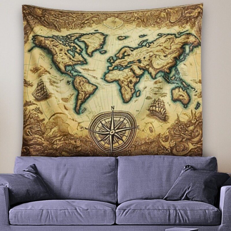 World Map Tapestry - Etsy